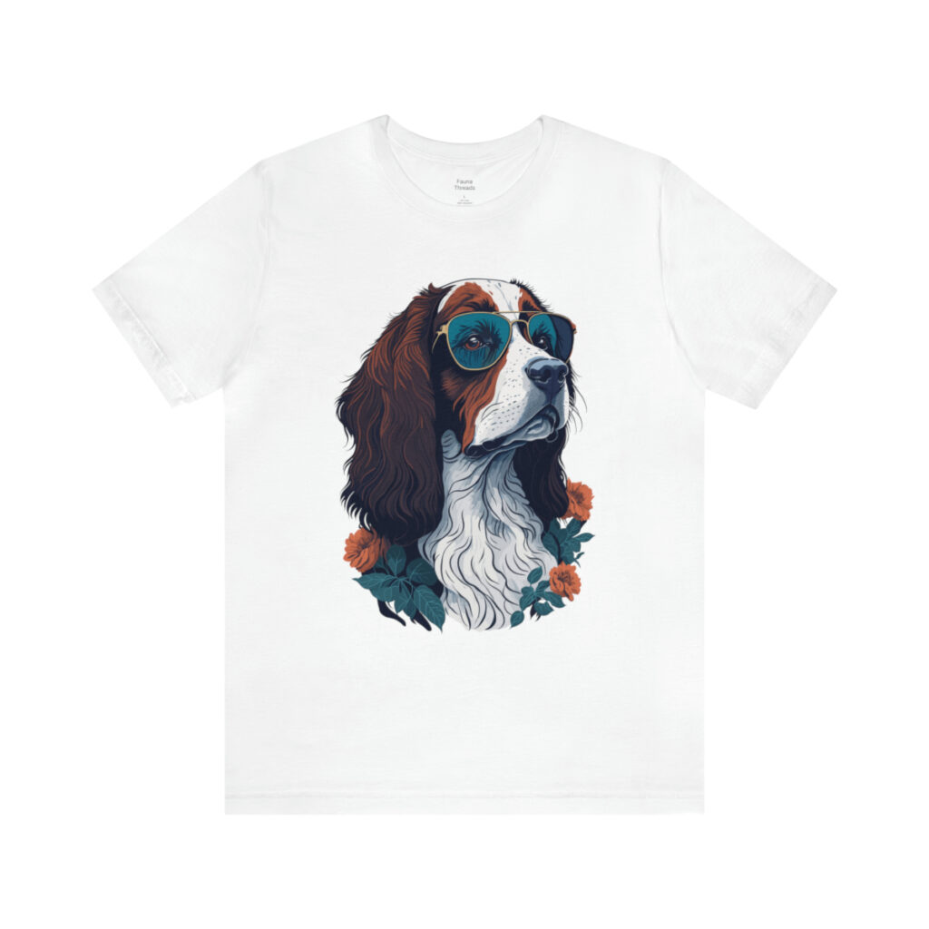 English Springer Spaniel T-Shirt - Flower Splash Design